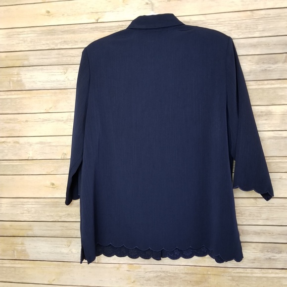 Allison Daley | Tops | Allison Daley Nice Blue Embroidered Blouse Euc ...